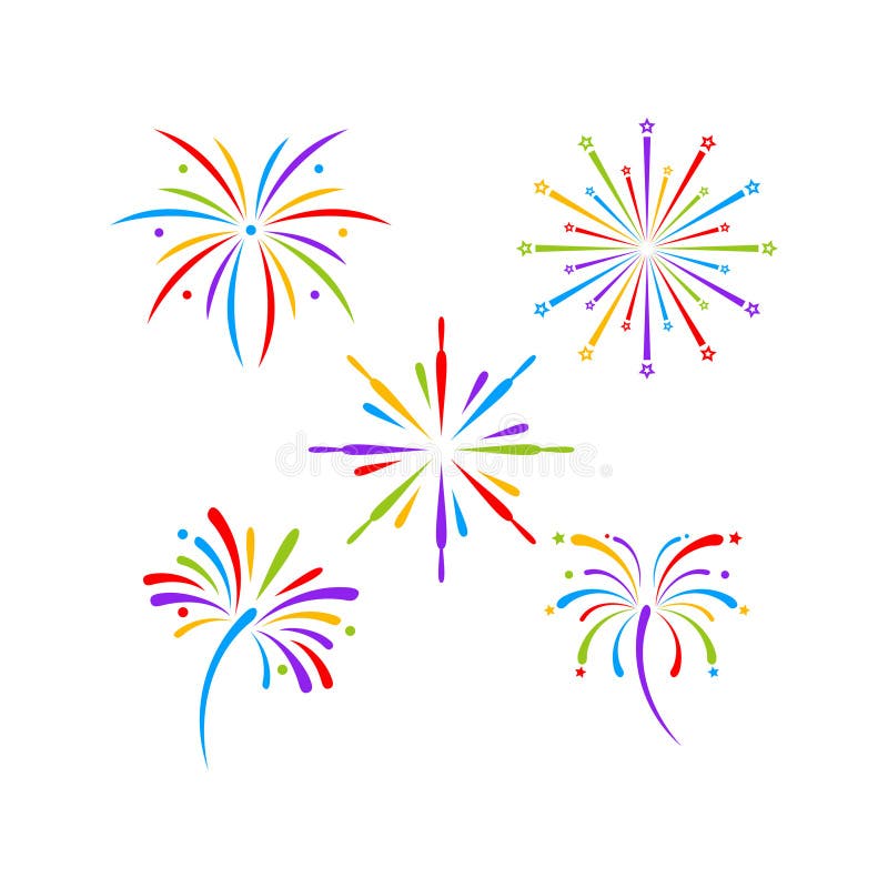 Rainbow Firework Element Vector Design Stock Illustration ...