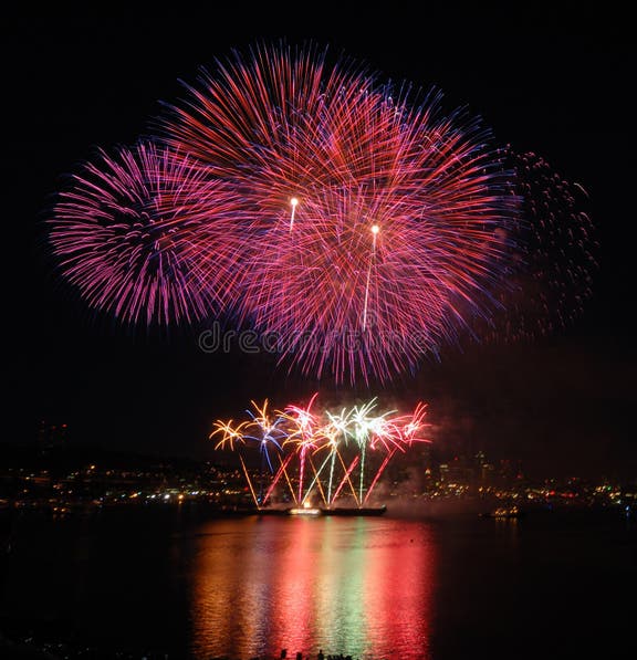 Rainbow Fireworks stock photo. Image of show, audience - 2733420