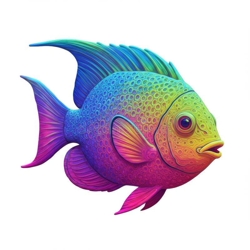 Rainbow Fish Kite Illustration Stock Illustration - Illustration of ...