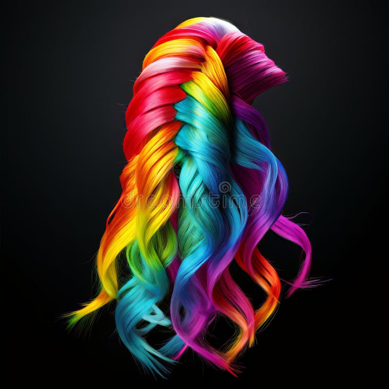 Rainbow Fishtail Braid a Fishtail Braid Hairstyle Wit Stock Image ...