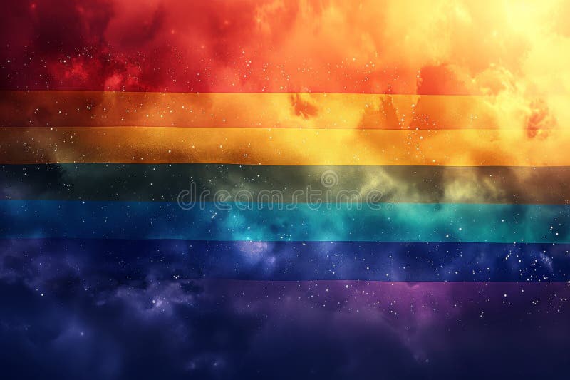 Rainbow Flag in Abstract Digital Art, Emphasizing Pride and Diversity ...