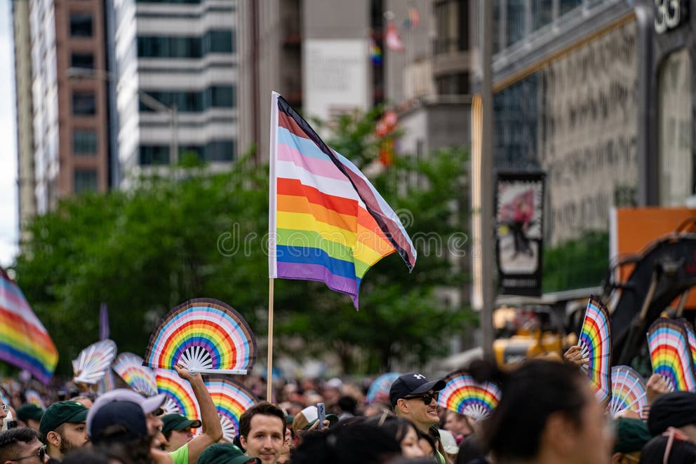 The Rainbow Flag at the 2024 Annual Pride Parade in Downtown Toronto ...