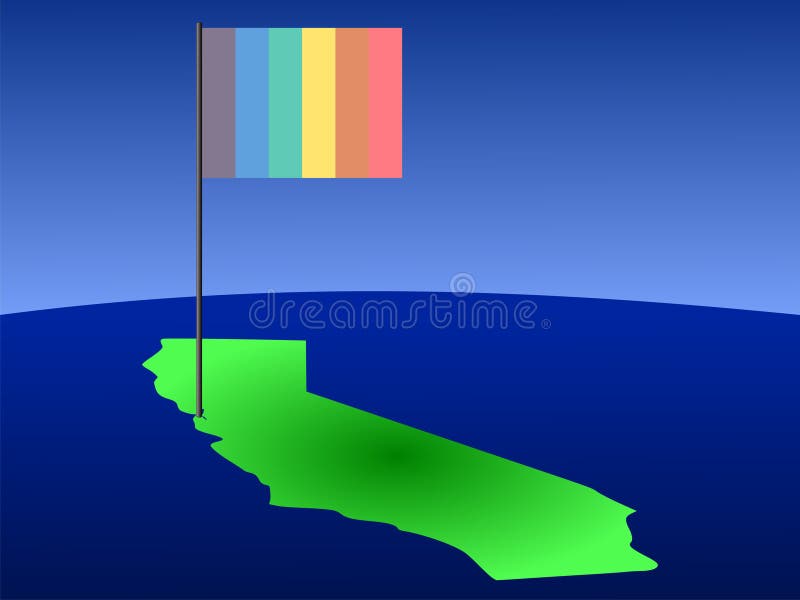 Rainbow Flag California Map Stock Illustrations – 11 Rainbow Flag ...