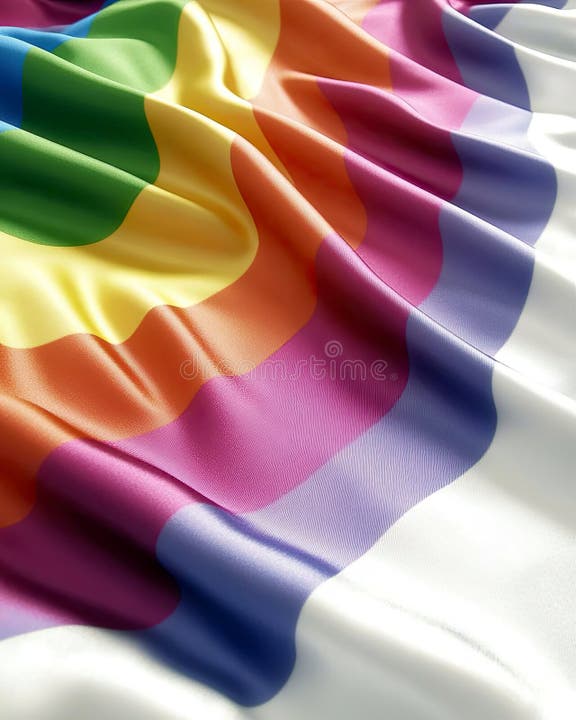 Rainbow Flag Colors Elegantly Draped on a Smooth White Surface ...