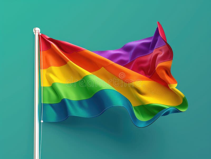 Rainbow Flag Flying in the Wind Stock Image - Image of parade, public ...