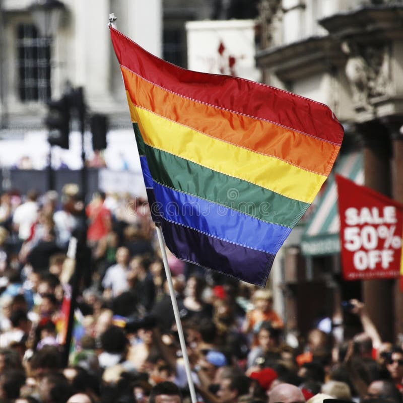 Rainbow Flag, Gay Pride, London Stock Image - Image of flag ...