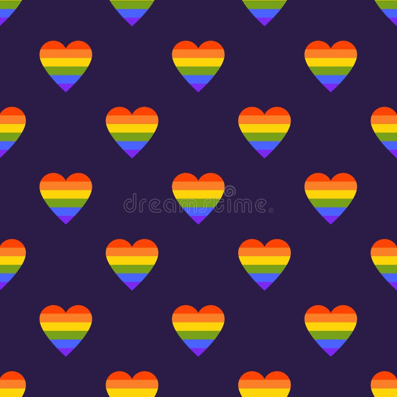 Rainbow Flag Heart. Pride Month Seamless Pattern Stock Vector ...