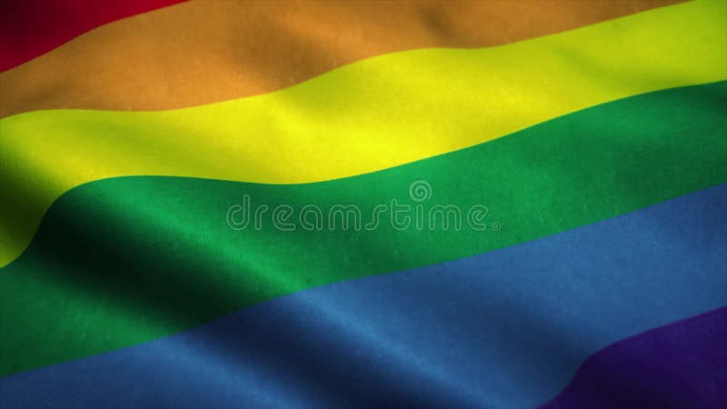 The Rainbow Flag Lgbt Pride Flag Or Gay Pride Flag Waving At Wind