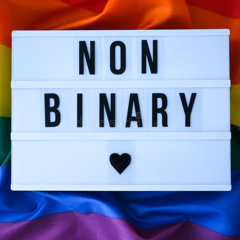 Rainbow Flag with Lightbox and Text NON BINARY. Rainbow Lgbtq Flag Made ...