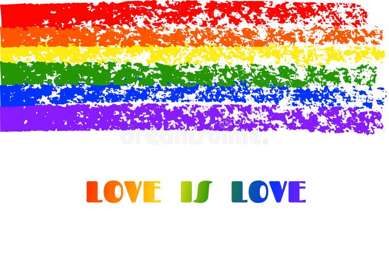 Rainbow Flag. Love is Love. LGBT Rights Concept. Vector Illustration ...