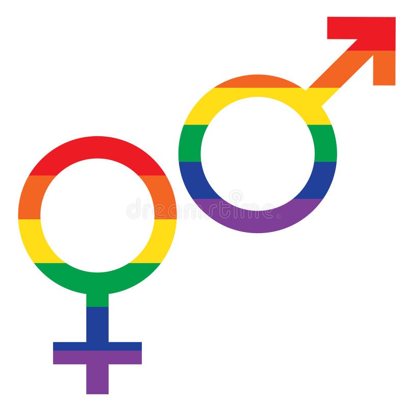 Rainbow Flag Male Female Symbols Stock Vector - Illustration of symbol ...