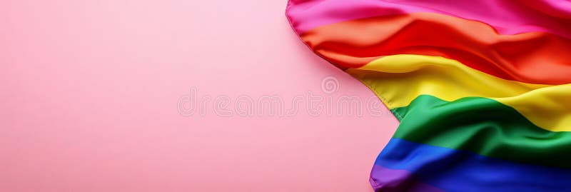 Rainbow Flag on Pastel Pink Background Pride, Diversity, and Love ...