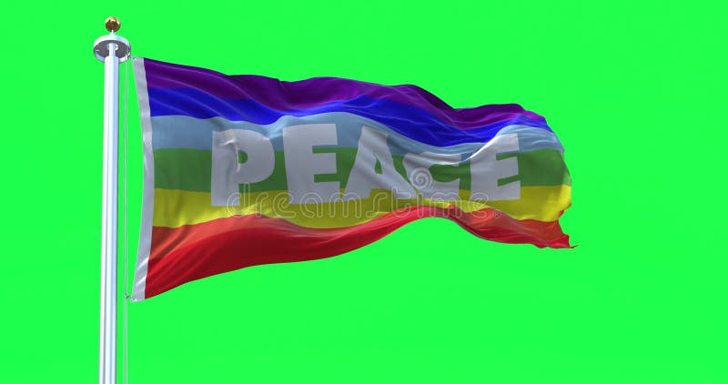 The Rainbow Flag of Peace Flying on a Green Screen Stock Video - Video ...