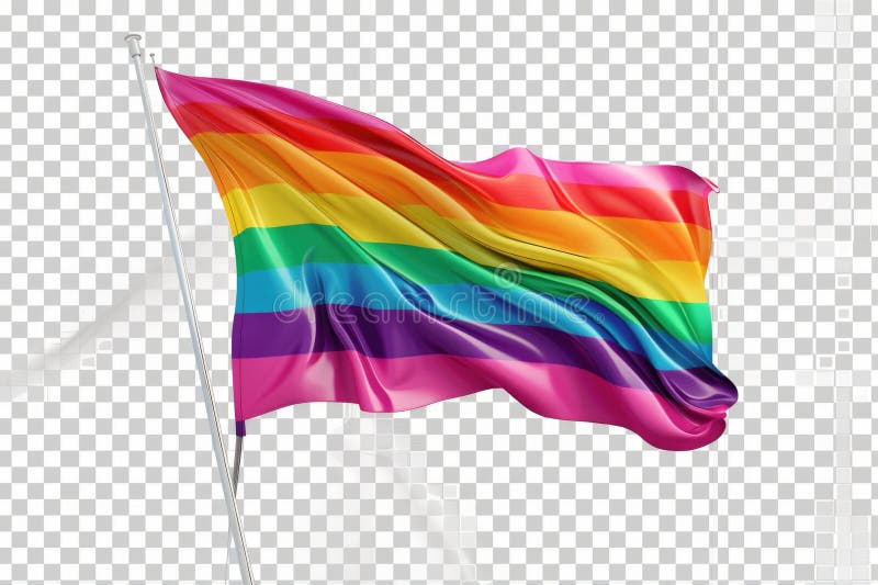 Rainbow flag waving stock illustration. Illustration of flag - 383933174