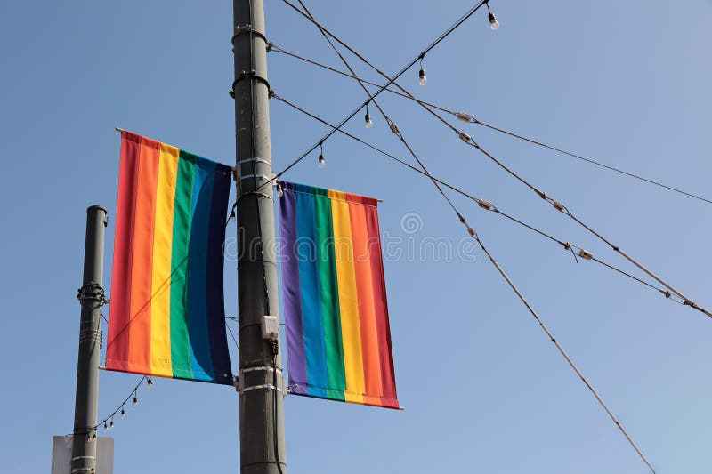 Rainbow Flags at the Castro in San Francisco Supporting Diversity and ...