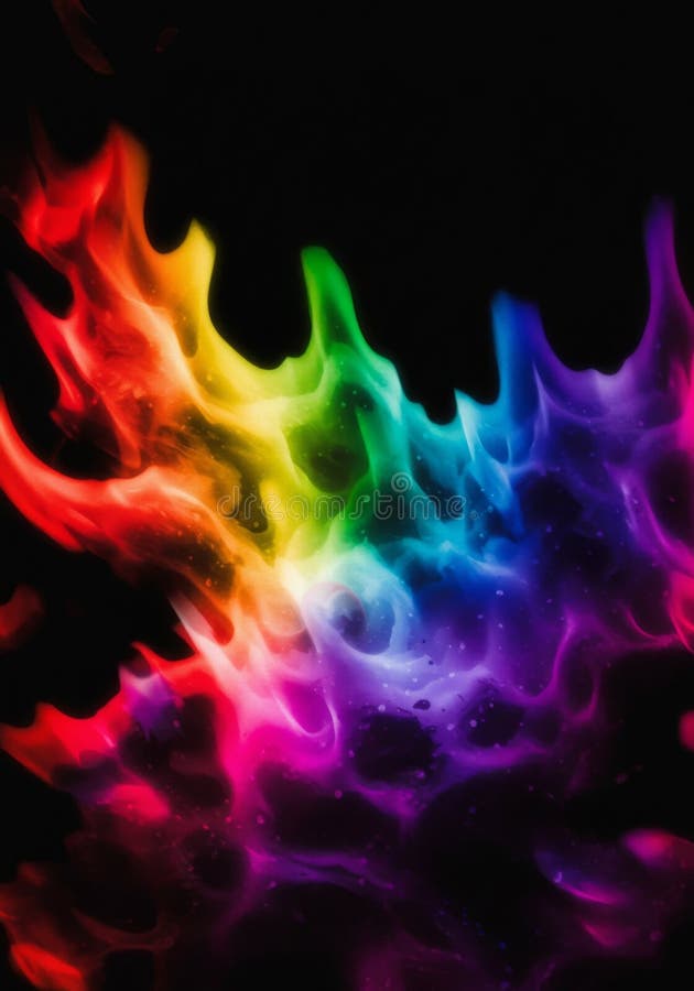 Rainbow Flames Abstract Background Stock Illustration - Illustration of ...