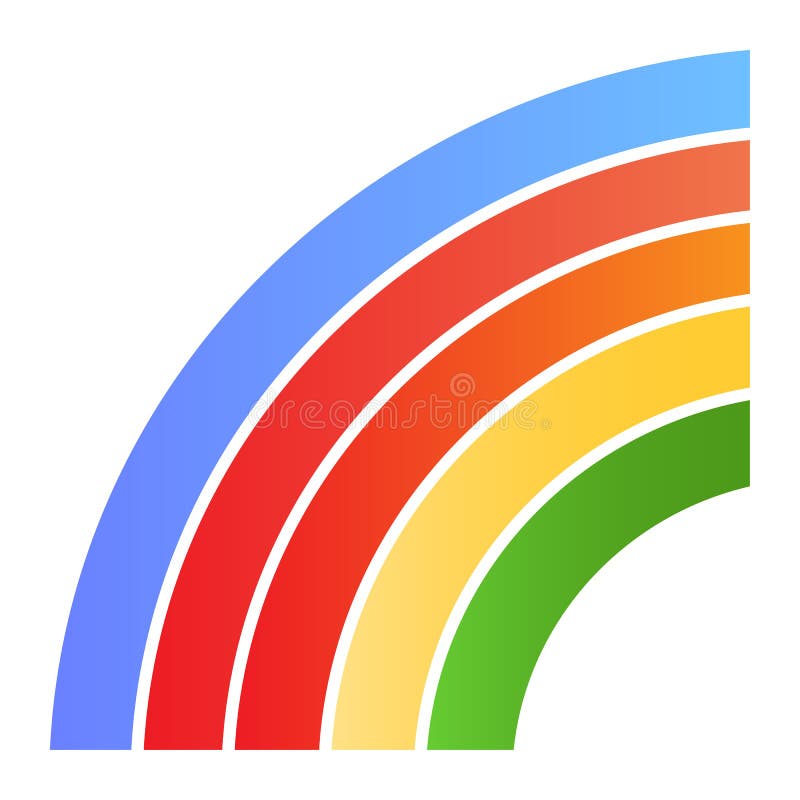 Rainbow Flat Icon. Sky Color Icons in Trendy Flat Style. Nature ...