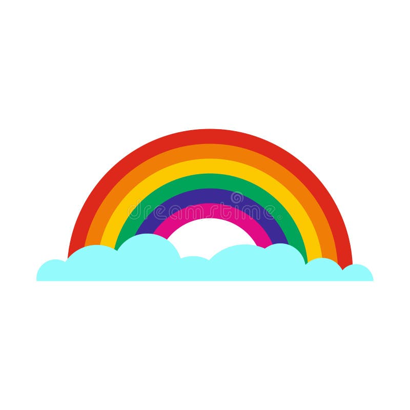 Rainbow flat icon stock vector. Illustration of color - 79612717
