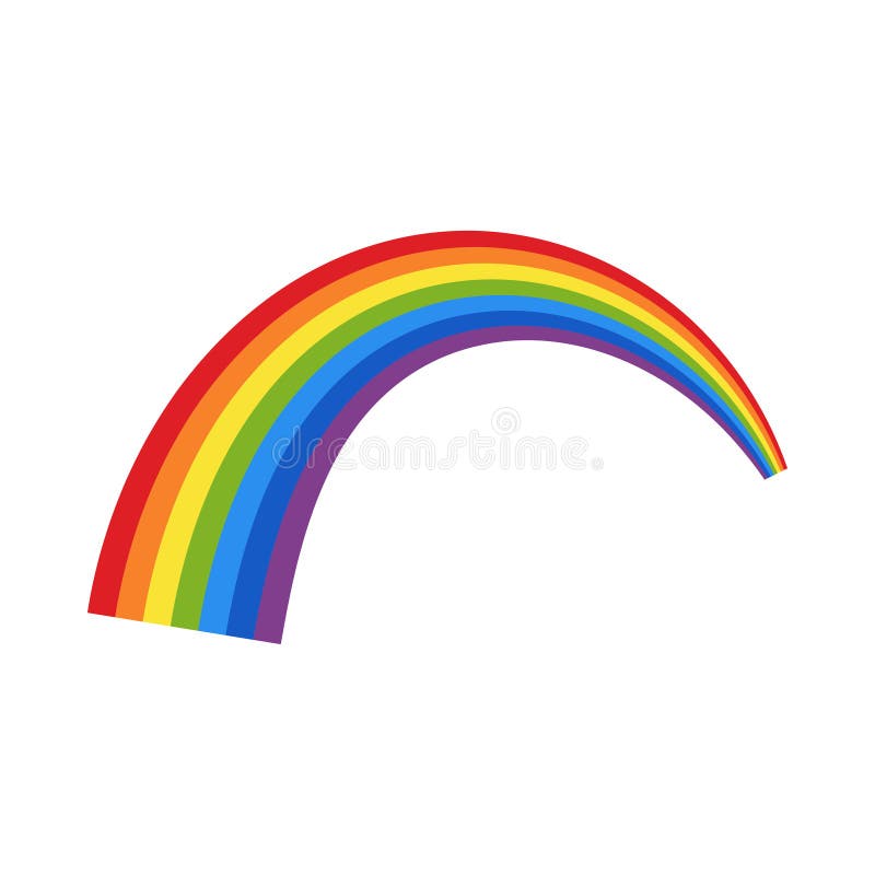 Rainbow in Flat Style Isolated Stock Vector - Illustration of cloud ...