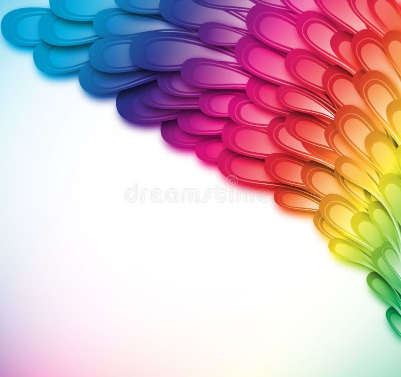 Rainbow Floral Retro Card Design. Vector Stock Vector - Illustration of ...