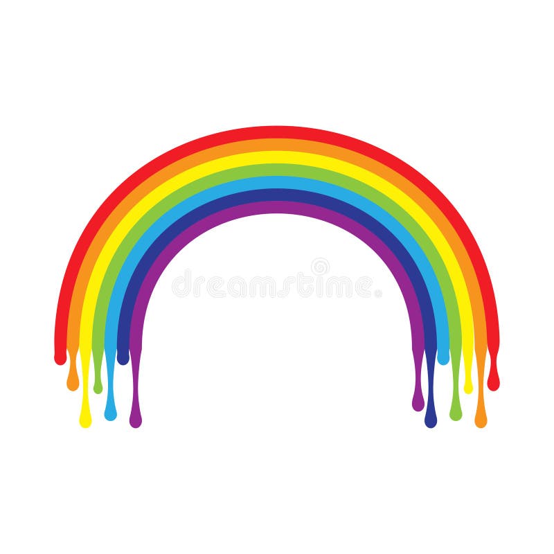 Rainbow Flow Down in Flat Style, Vector Illustration Stock Illustration ...