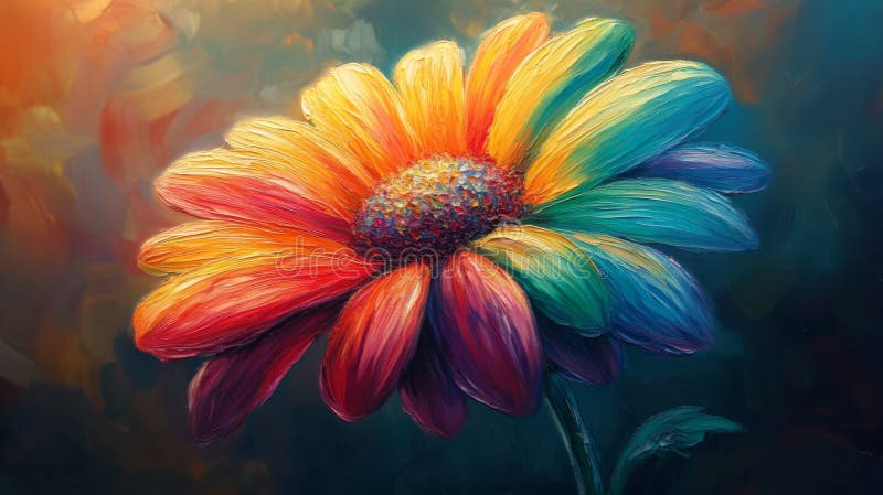 Rainbow Flower Art stock image. Image of lush, painting - 335868995