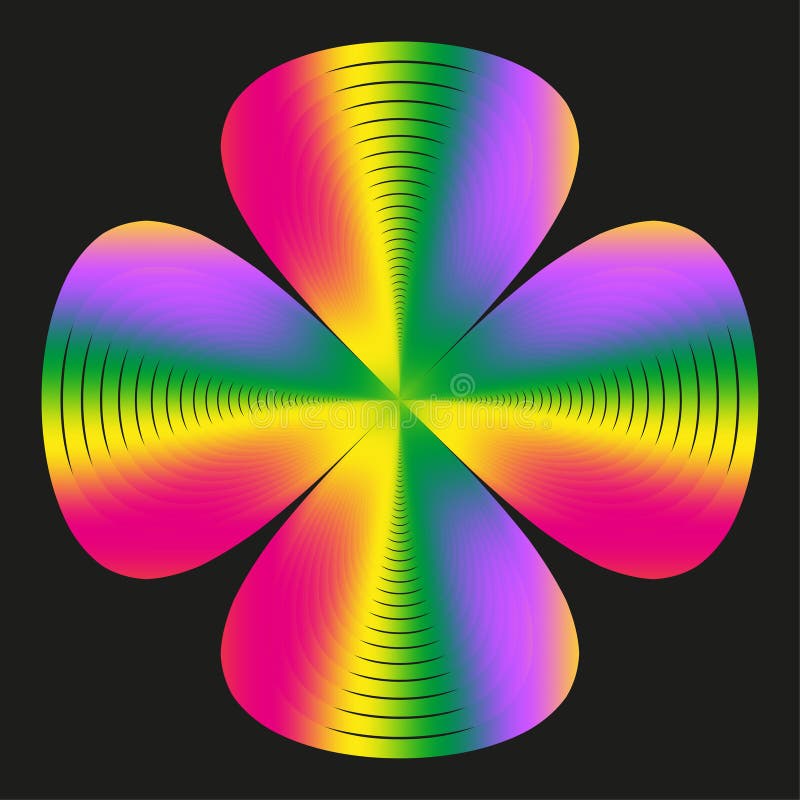 Rainbow Flower Pattern. Vector Gradient Petals. Multicolor Radial ...