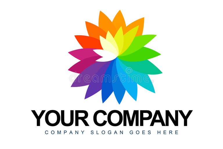 Rainbow Flower Petals Logo Stock Illustrations – 139 Rainbow Flower ...