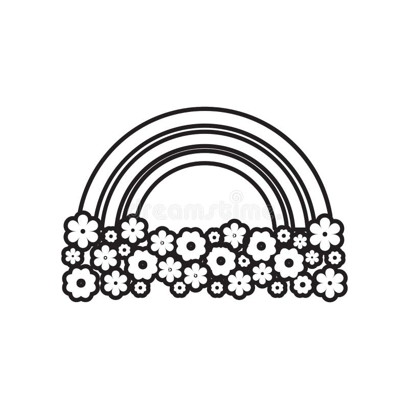 Rainbow and Flowers Icon. Detailed Set of Landscapes Icons. Premium ...