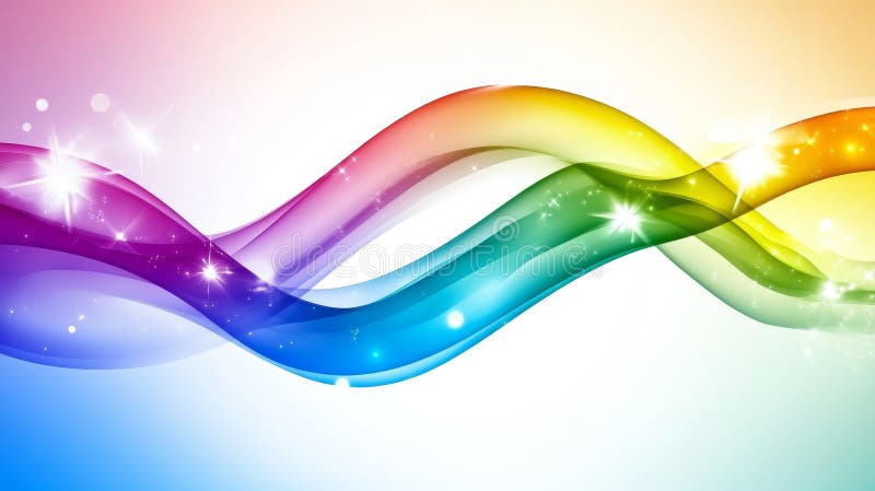 Rainbow Flowing Energy Vibrant Rainbow Waves Sparkling Energy Flowing ...