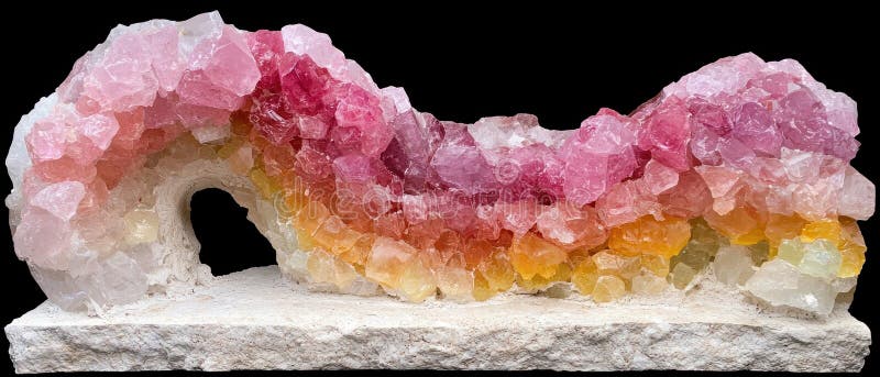 Rainbow Fluorite Geode on Display Stock Illustration - Illustration of ...