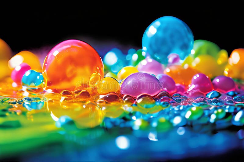 Rainbow Foam with Multi Colored Bubbles a Vibrant Mul Best Top Stock ...