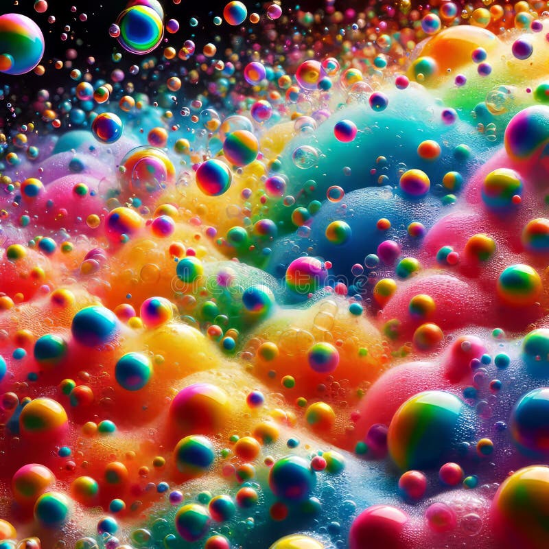 Rainbow Foam with Multi Colored Bubble Rare Odd Stock Image - Image of ...