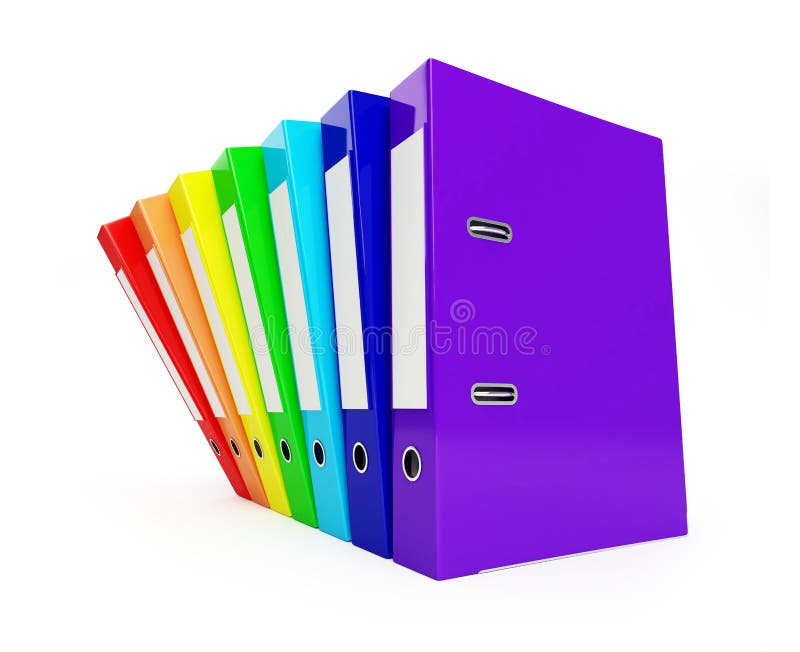 Rainbow folder stock illustration. Illustration of binder - 13325163