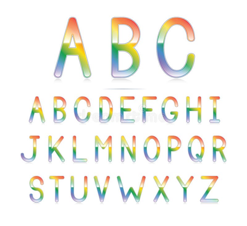 Font Rainbow Colors Alphabet Letters Stock Vector - Illustration of ... Font Rainbow Colors Alphabet Letters Stock Vector - Illustration of ...