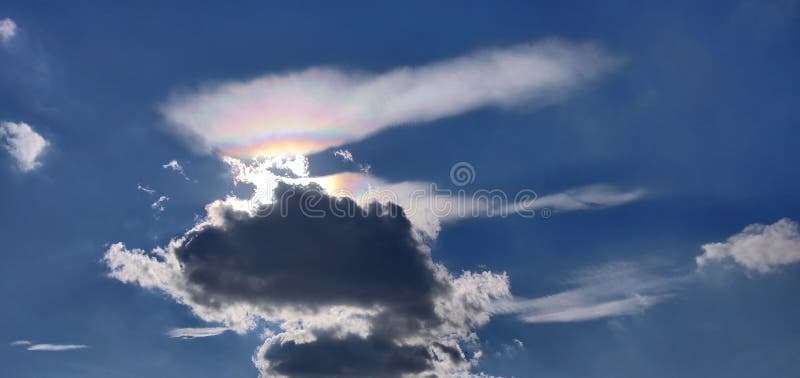 Rainbow Formed on the Clouds on a Sunny Day. Stock Photo - Image of ...