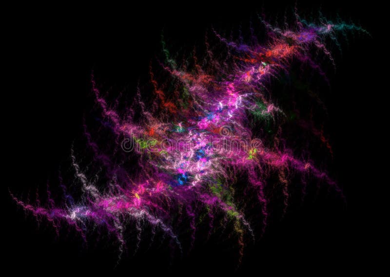 Rainbow Fractal in the Form of Waves. Stock Illustration - Illustration ...