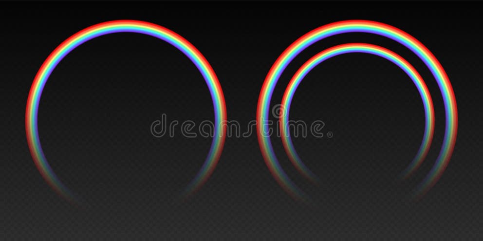 Rainbow Frame, Abstract Circular Multicolored Border Isolated on Black ...