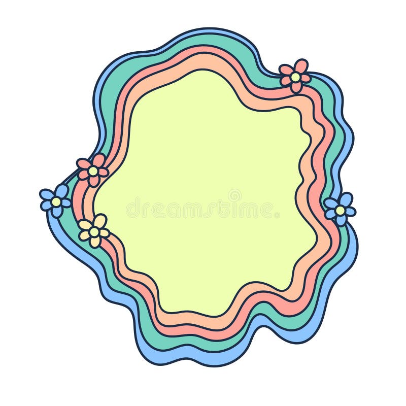 Bright Cool Cartoon Psychedelic Rainbow Pattern - 70s - 80s Stock ...