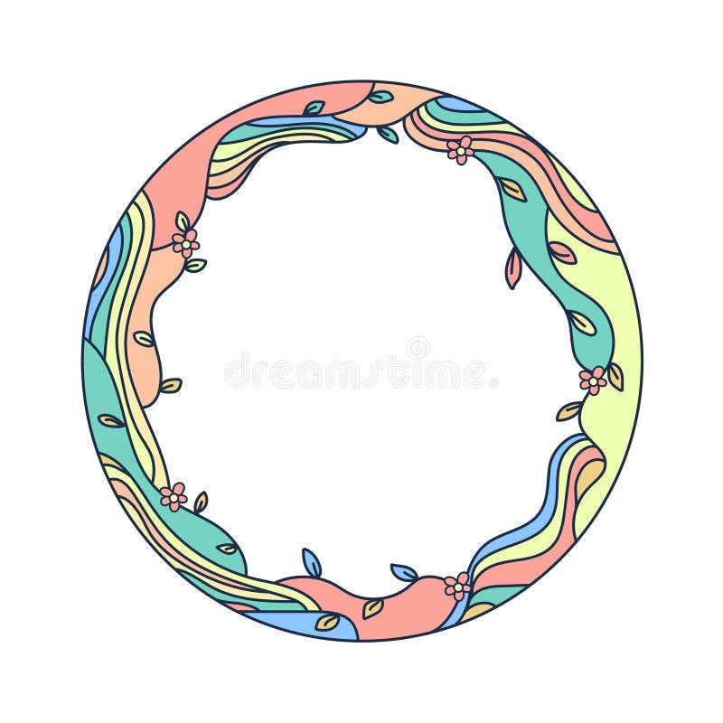 Bright Cool Cartoon Psychedelic Rainbow Pattern - 70s - 80s Stock ...