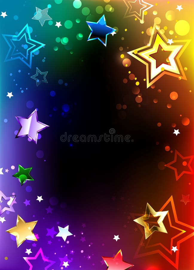 Rainbow frame with stars stock vector. Illustration of concept - 78177501