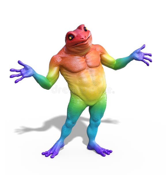 The Rainbow Frog is Here stock illustration. Illustration of colourful ...