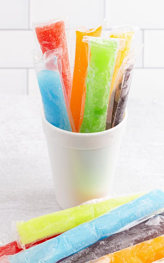Rainbow Frozen Ice Pop Rainbow Frozen Ice Pop Popsciple on a Kitchen ...