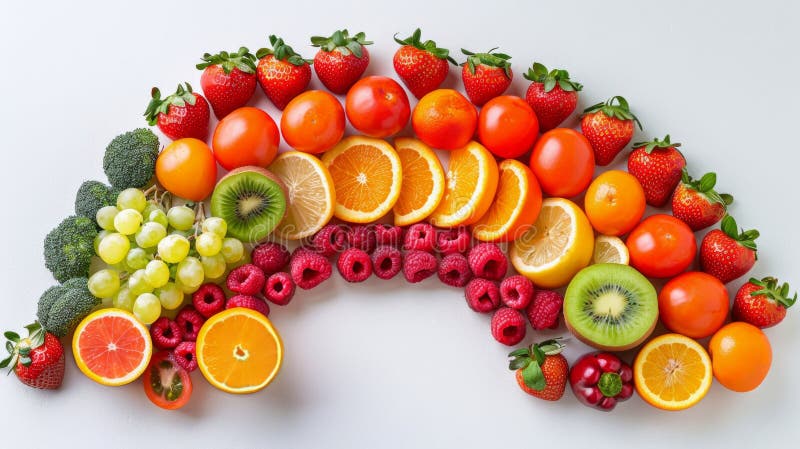 Rainbow of Fruits and Vegetables Stock Image - Image of vegetables ...