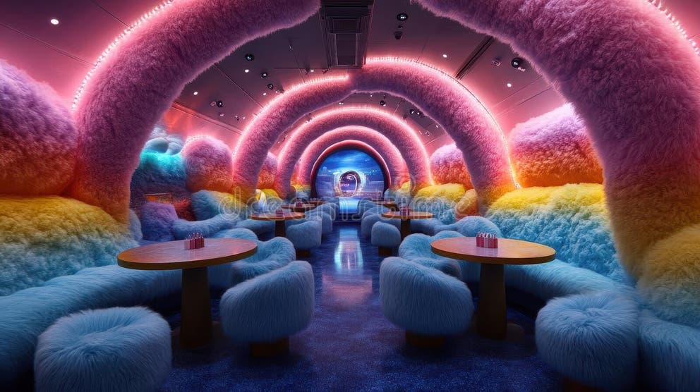 Rainbow Furry Lounge, a Whimsical Dining Experience Stock Image - Image ...