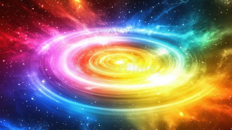 Rainbow Galaxy, Cosmic Swirl of Color Stock Illustration - Illustration ...
