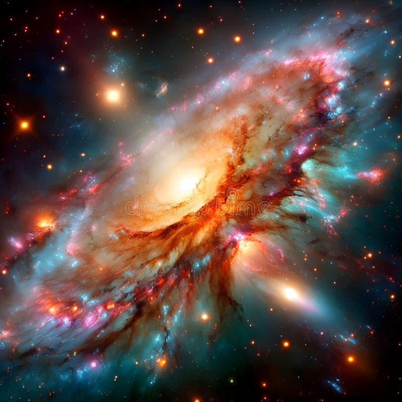 Rainbow Galaxy on the Universe. Stock Illustration - Illustration of ...