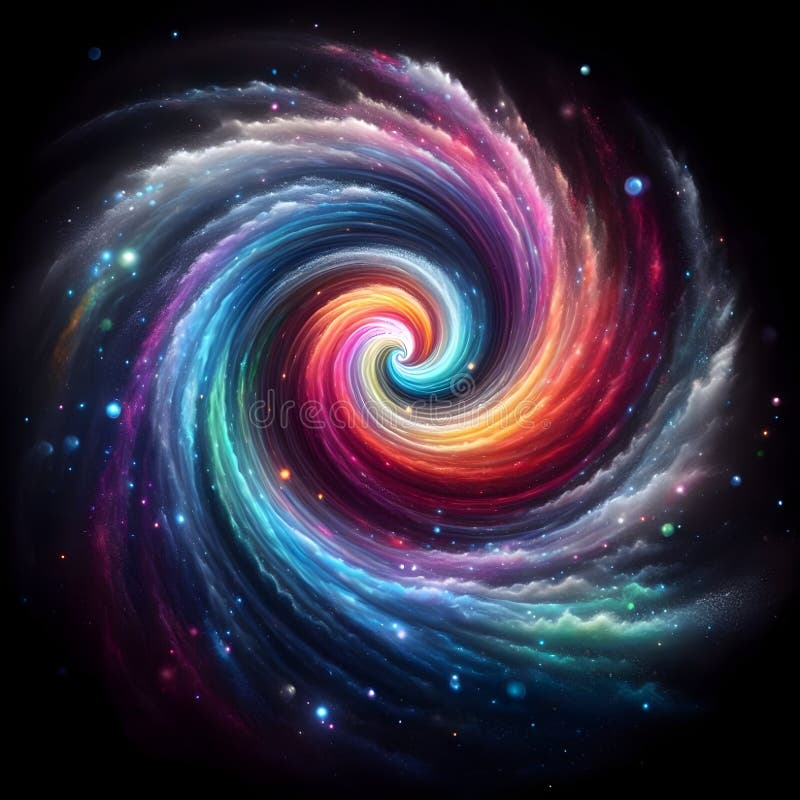 Rainbow Galaxy on the Universe. Stock Illustration - Illustration of ...