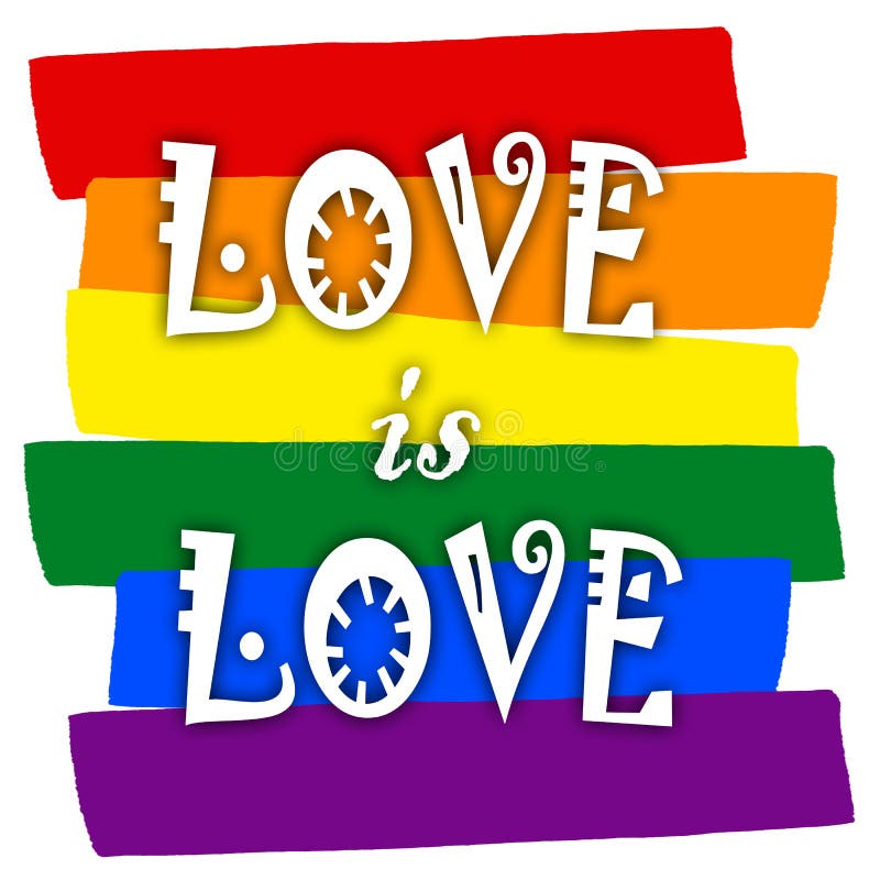 Rainbow Gay Pride Flag Symbol Of Sexual Minorities Love In Love Stock