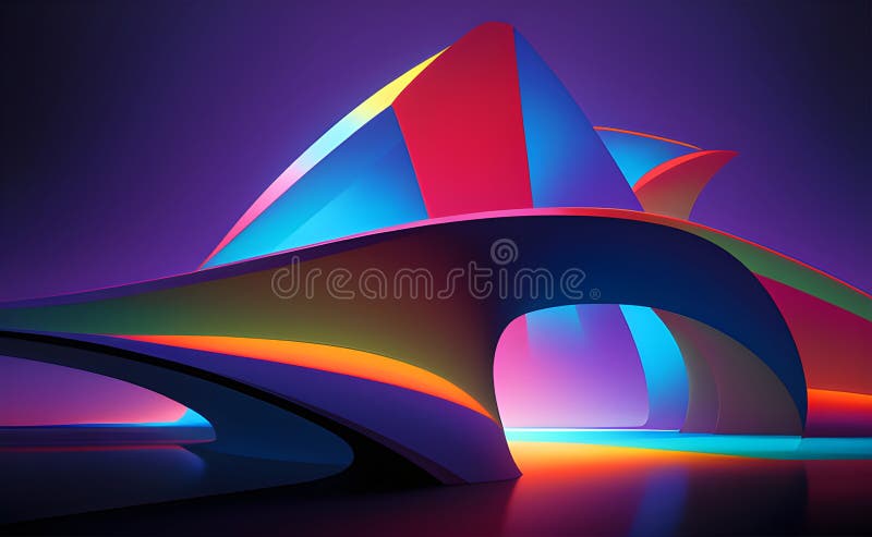Rainbow Geometric Grid Pattern on Abstract Background - Generative AI ...